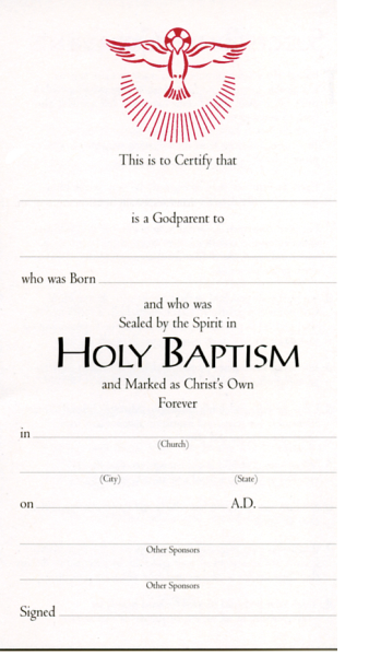 ChurchPublishing Godparent s Certificate